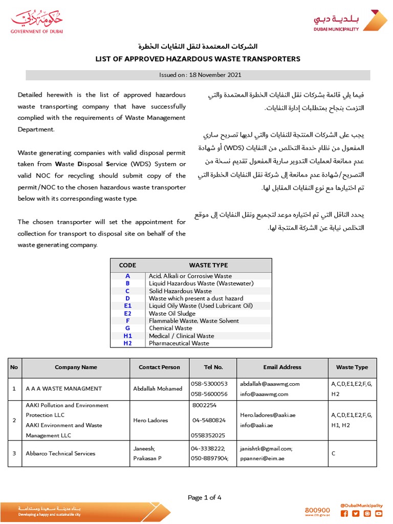 DM Approved Hazardous Waste Transporters. | PDF