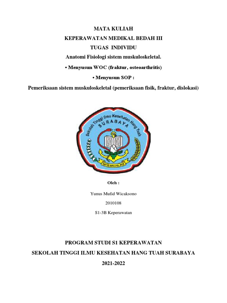 3b 2010108 Yunus Mufid W Woc&Sop Sistem Muskoloskeletal | PDF