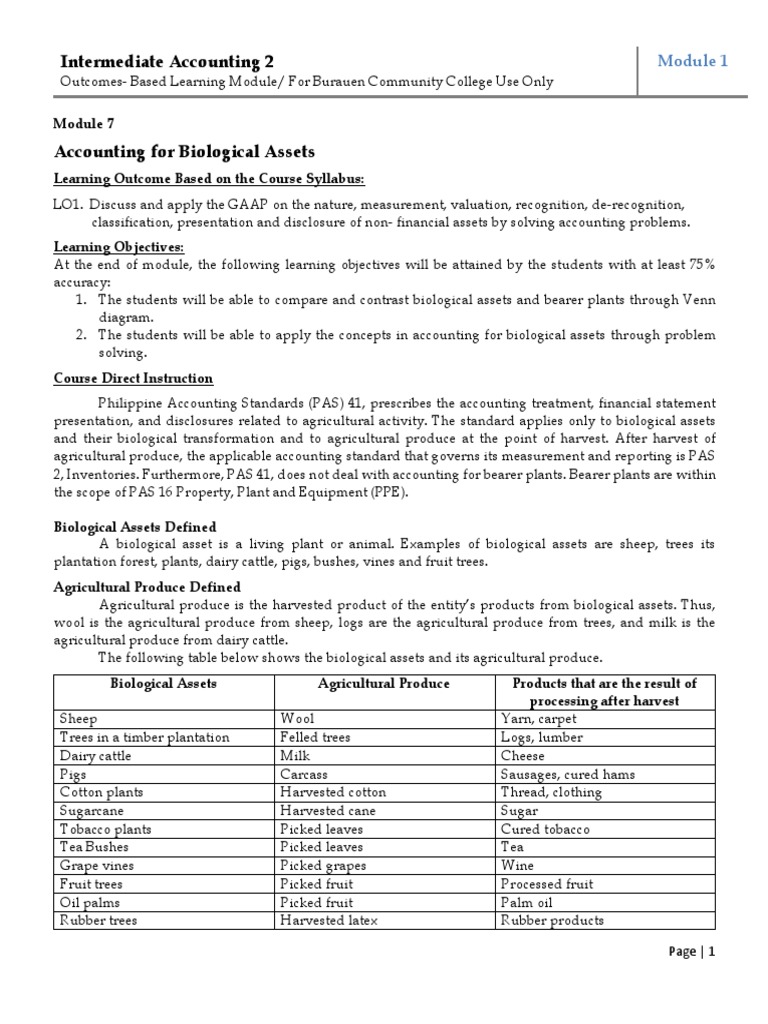 Intacc Ii Biological Assets | PDF | Fair Value | International ...