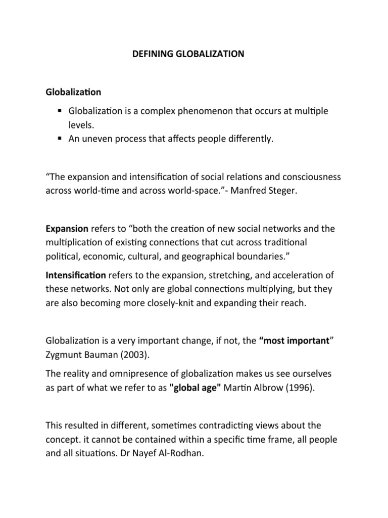 Defining Globalization | PDF | Globalization | Cultural Globalization