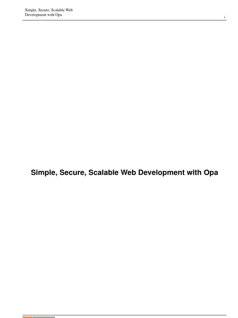 Opa Book | PDF | Representational State Transfer | Web Application