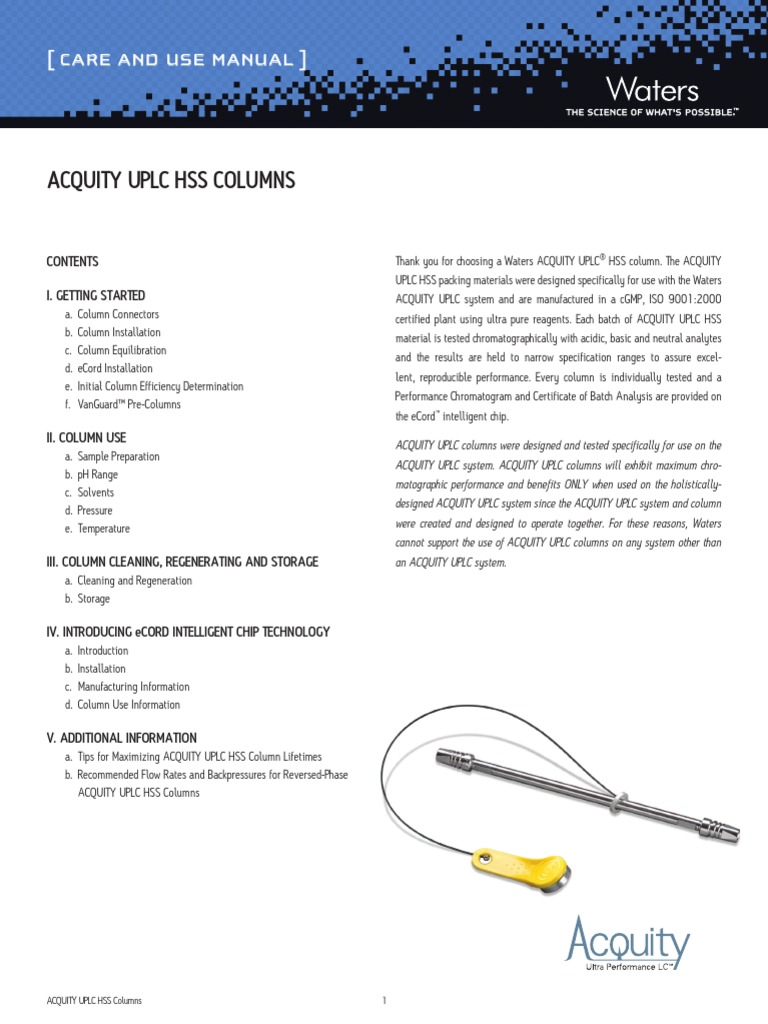 Acquity UPLC HSS Columns | PDF | High Performance Liquid Chromatography ...