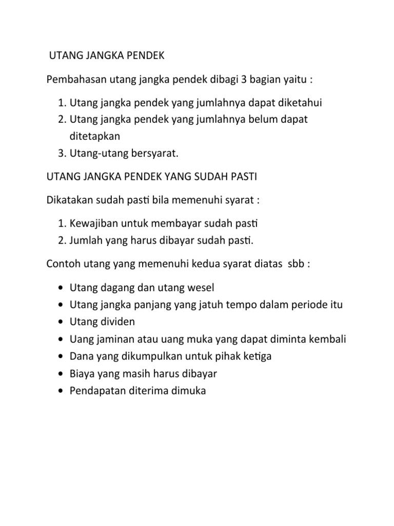 Panduan Utang Jangka Pendek dan Taksiran | PDF