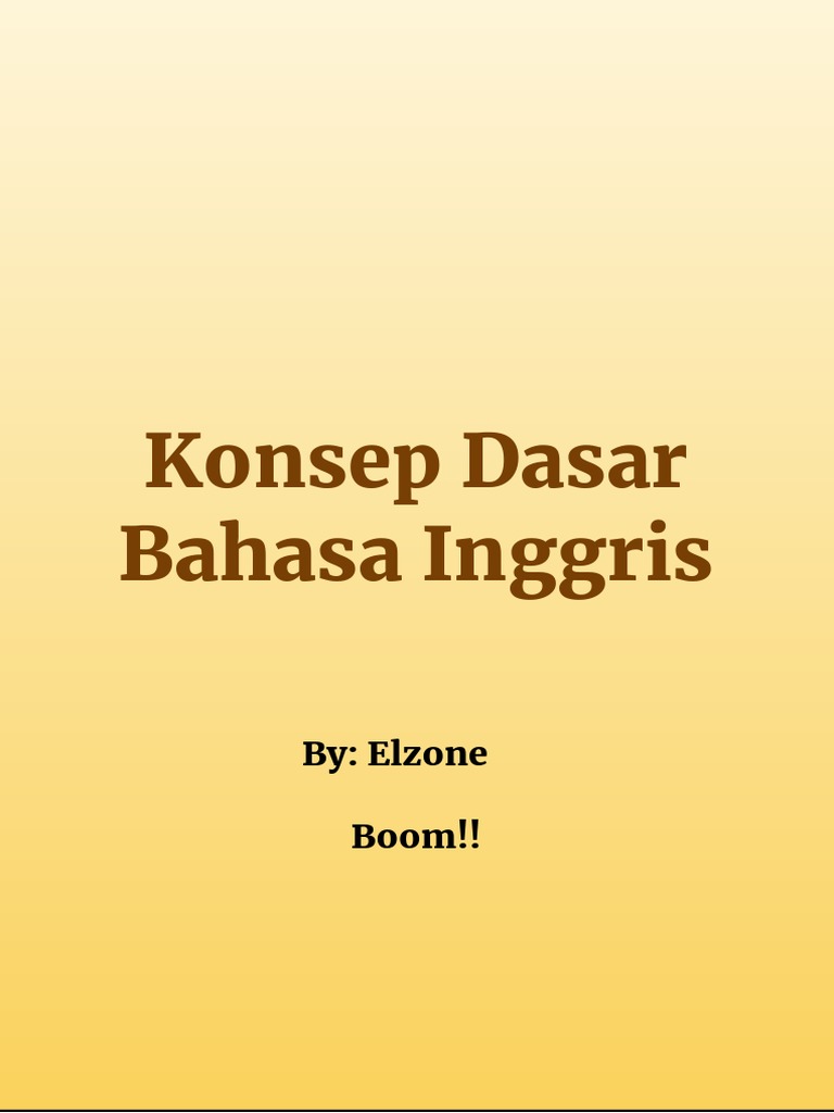 Konsep Dasar Bahasa Inggris | PDF