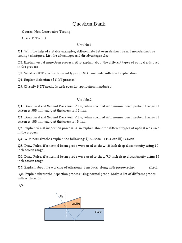 NDT Question Bank | PDF