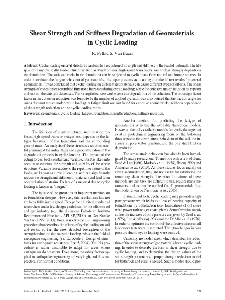 Shear Strength Degradation in Geomaterials | PDF | Strength Of ...