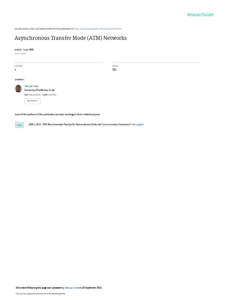 Asynchronous Transfer Mode ATM Networks | PDF | Asynchronous Transfer ...