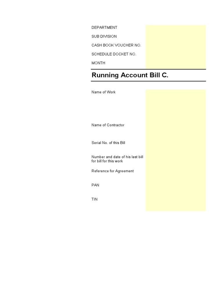 Running Account Bill | PDF | Payments | Cheque