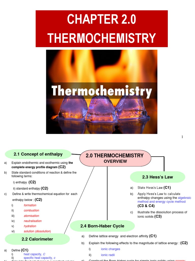 2.0 Thermochemistry Dec 21 | PDF | Ionic Bonding | Enthalpy