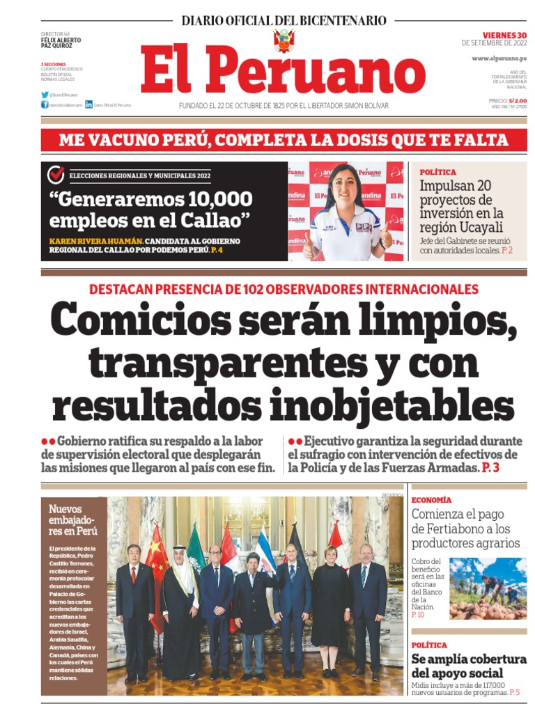 Lima El Peruano | PDF | Perú | Ministerio (Departamento de Gobierno)