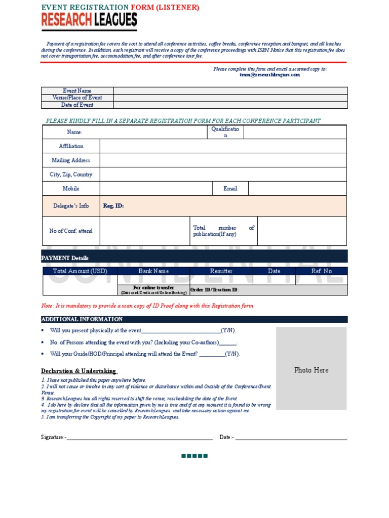 Research Reg Form Listener | PDF | Credit Card | Fee