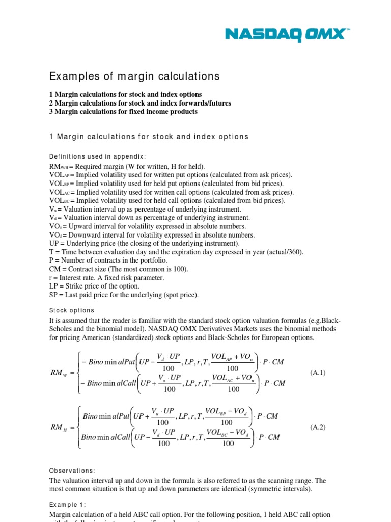 Examples of Margin Calculation | PDF | Implied Volatility | Option ...