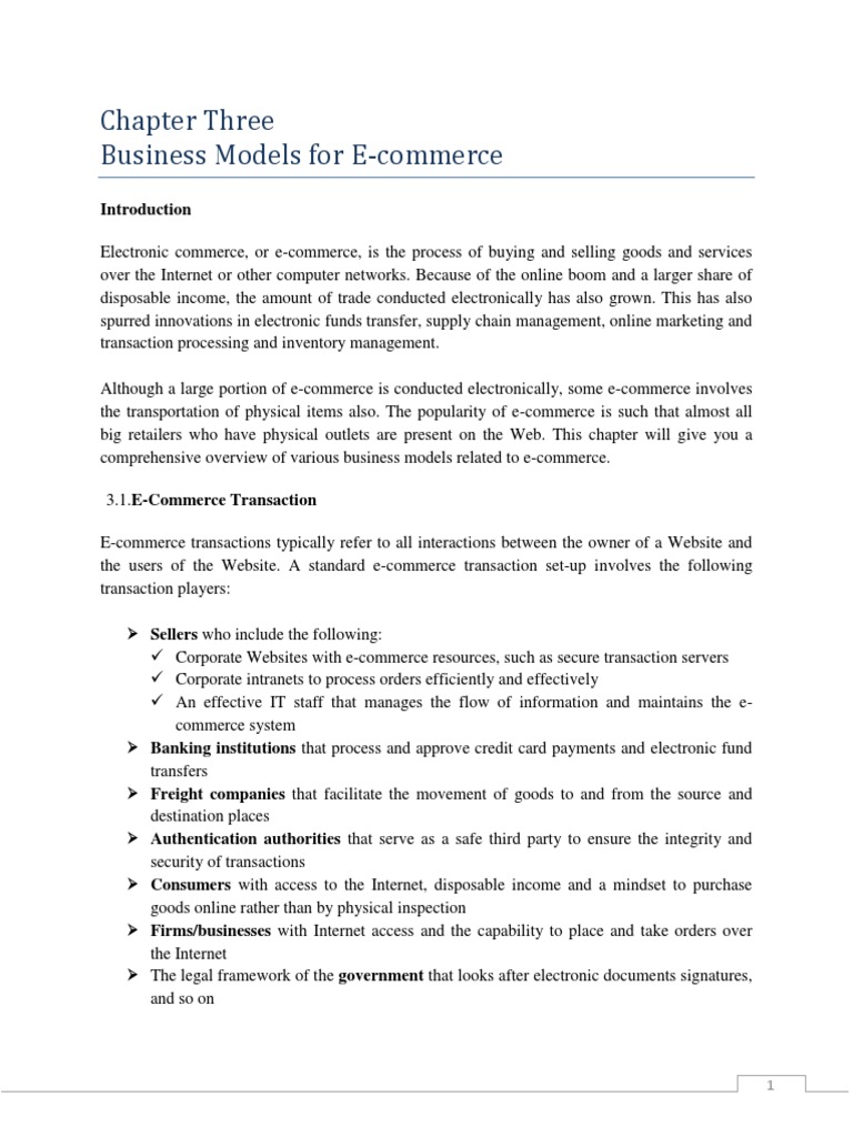 CH 3 | PDF | E Commerce | Electronic Business