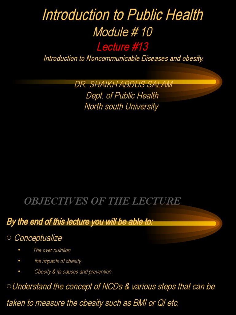 PBH 101 - Module 10, Lecture #13 | PDF | Body Mass Index | Non ...