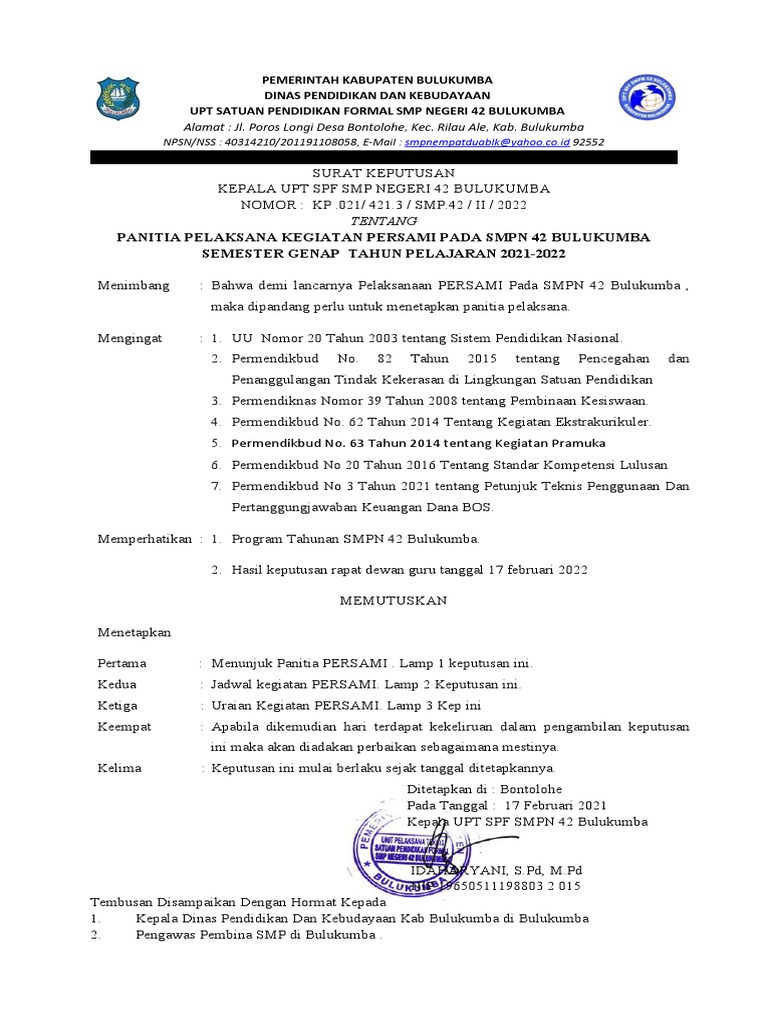 021 SK Persami 2022 | PDF