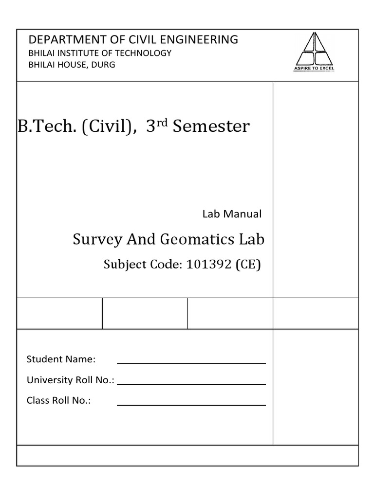 3rd Sem Lab Manual | PDF | Surveying | Compass