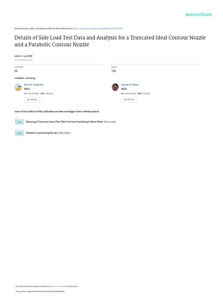 Details of Side Load Test Data and Analysis | PDF | Rocket Engine ...