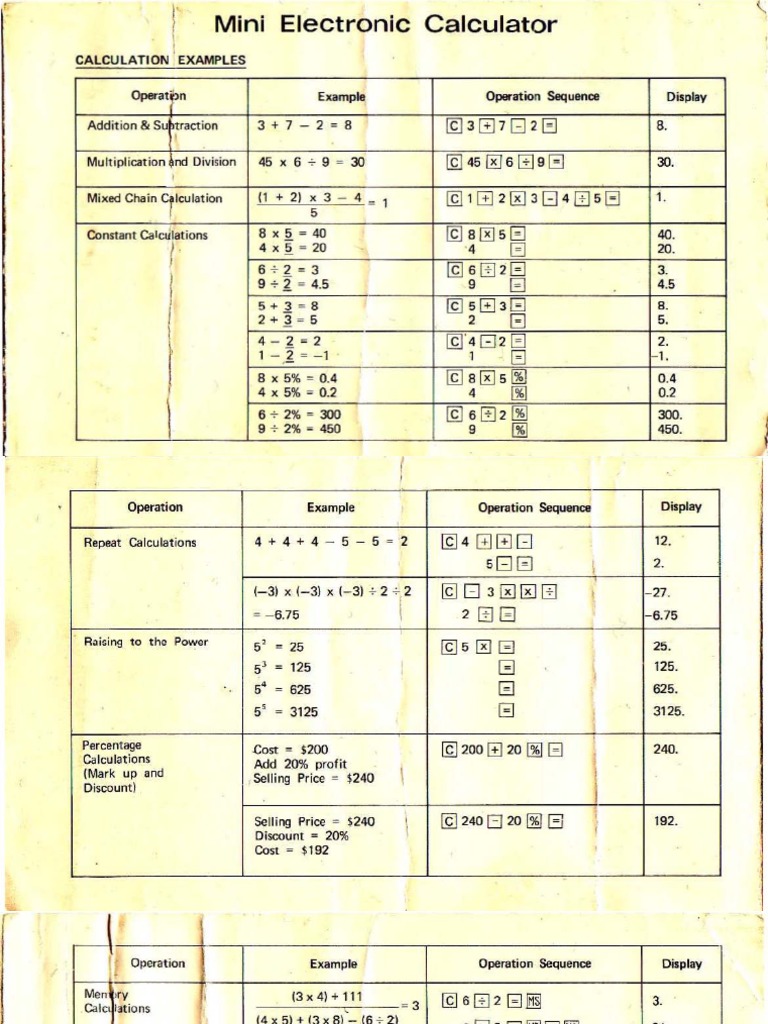 Abatron Mini Electronic Calculator Manual | PDF | Electricity ...