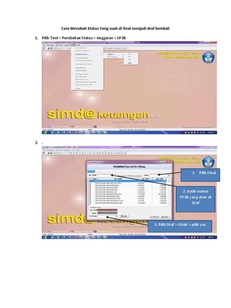 Cara Merubah Status Yang Suah Di Final Menjadi Draf Kembali | PDF
