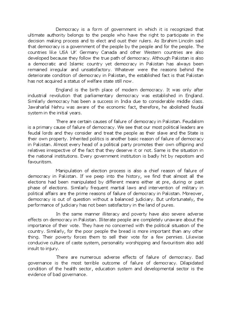 Future of Democracy Essay | PDF | Democracy | Political Ideologies