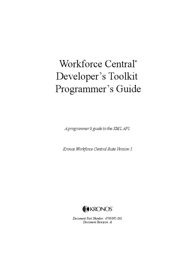Workforce Central Developer S Toolkit Programmer S Guide | PDF | Html ...