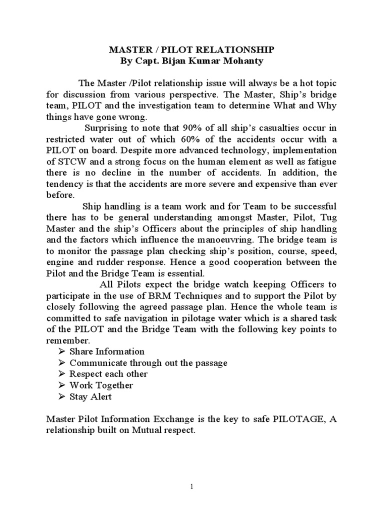 Master Pilot Relationship International - Best - Practices - For - Maritim | PDF | Maritime ...
