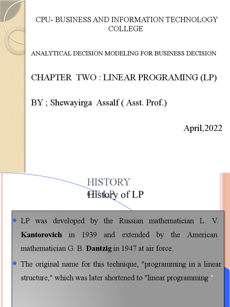 Chapter 2 Linear Programing | PDF | Mathematical Optimization | Linear ... Chapter 2 Linear Programing | PDF | Mathematical Optimization | Linear ...