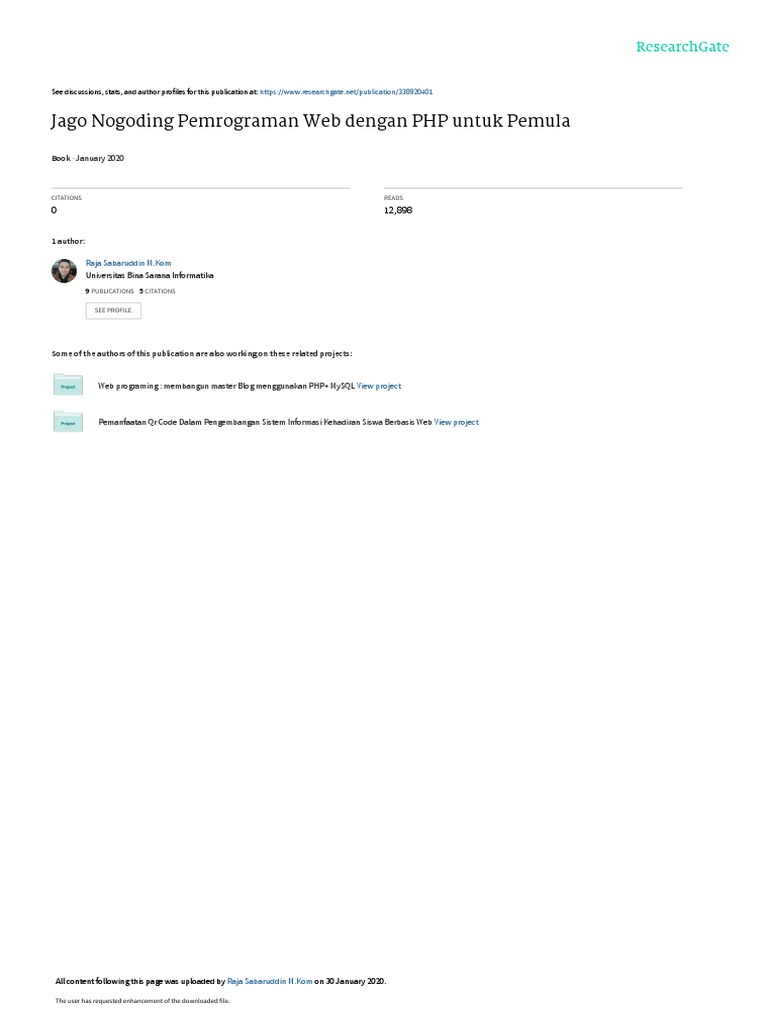 PHP Untuk Pemula RJD | PDF