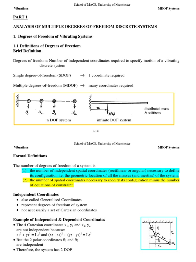Part1-VIB-Analysis of MDOF-Discrete Systems V11lec | PDF | Eigenvalues And Eigenvectors | Bending
