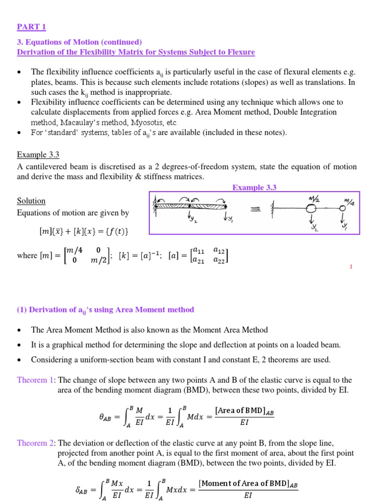 Flexibility Matrix Derivation for Beams | PDF | Beam (Structure) | Buckling