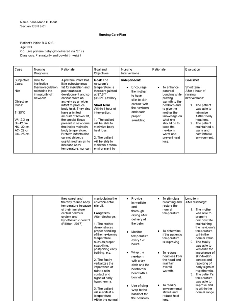 NCP - Newborn | PDF | Preterm Birth | Thermoregulation