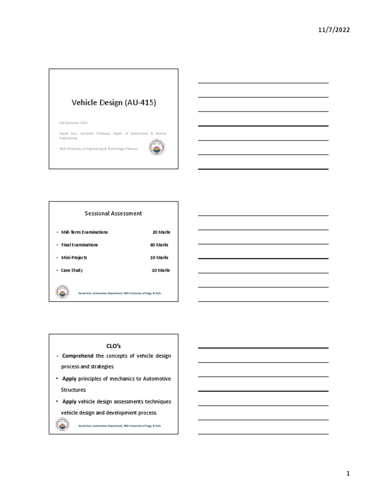 Vehicle Design Lecture 1 | Download Free PDF | Lean Manufacturing | Iso ...