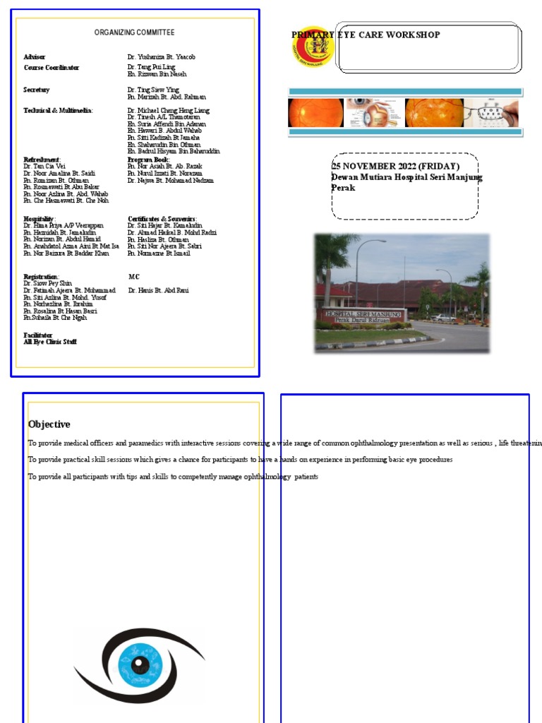 Program Book Eye Clinic 2018 | PDF | Visual System | Vision