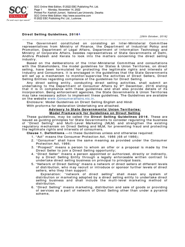 2016 Direct Selling Guidelines | PDF