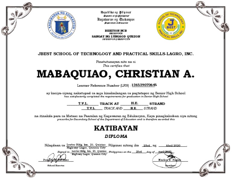 Jbest School of Technology and Practical Skills-Lagro, Inc. | PDF ...