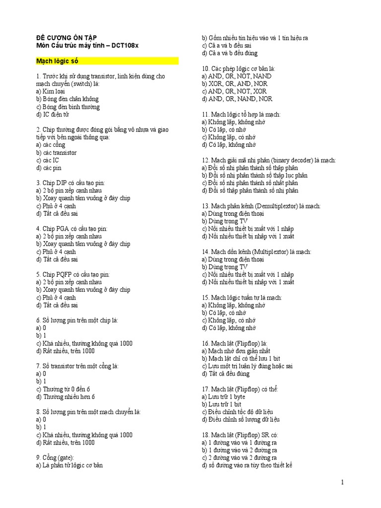 Decuong Ontap ASM | PDF