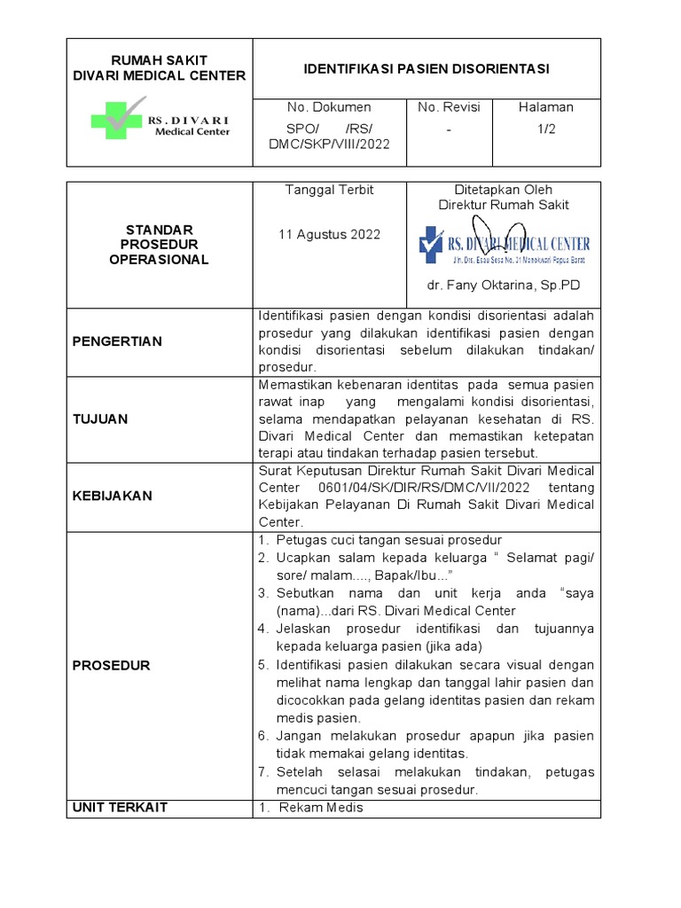 Contoh Format Spo DMC | PDF