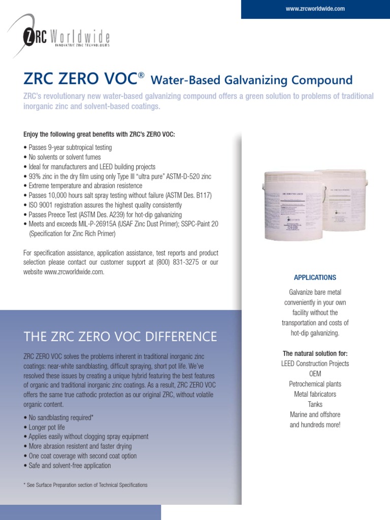 ZRC Zero Voc | PDF | Galvanization | Industrial Processes