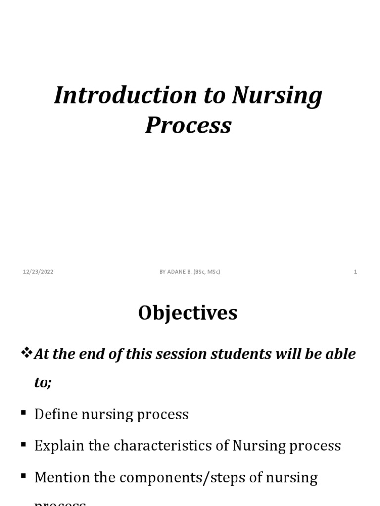 Introduction To Nursing Process | PDF | Medical Diagnosis | Nursing