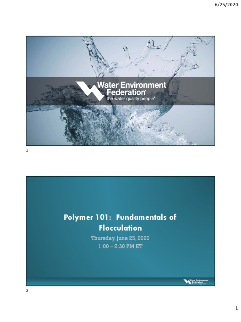 Polymer 101-Fundamental of Flocculation | PDF | Polymers | Pump