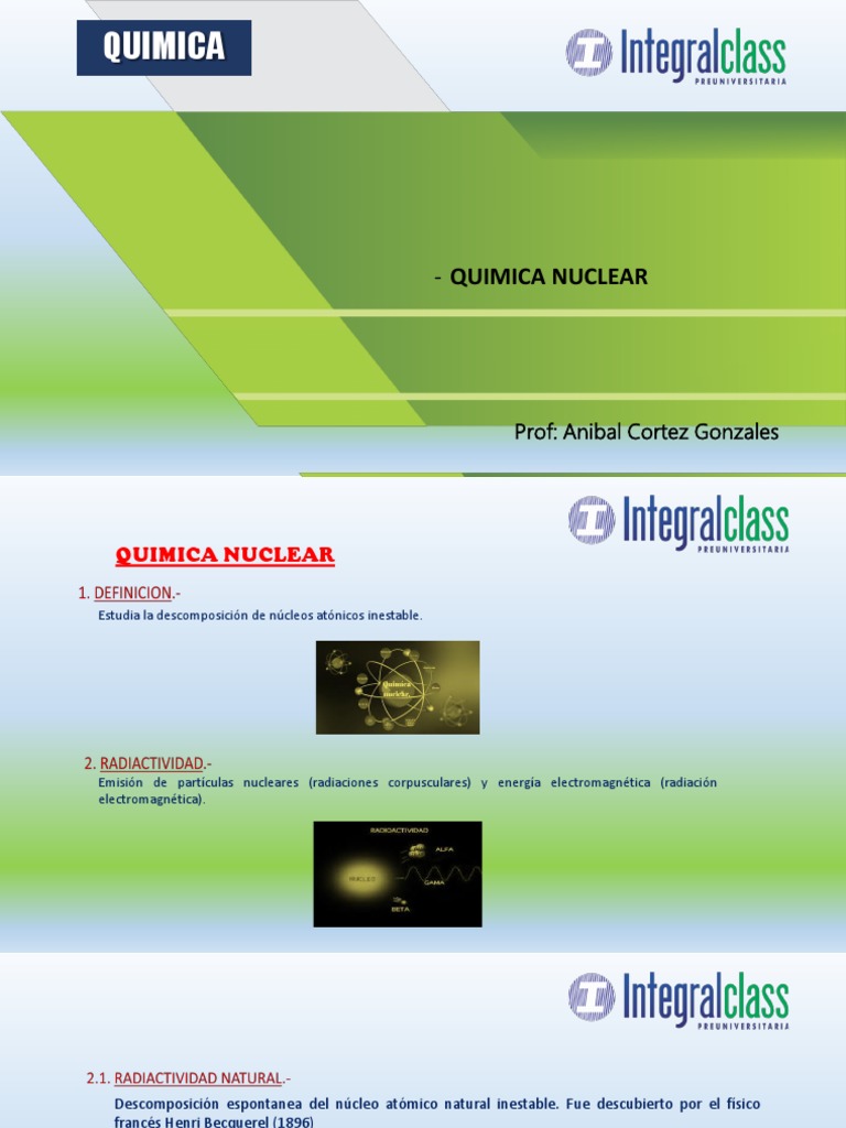 Mi Clase - Química Nuclear | PDF | La energía nuclear | Núcleo atómico