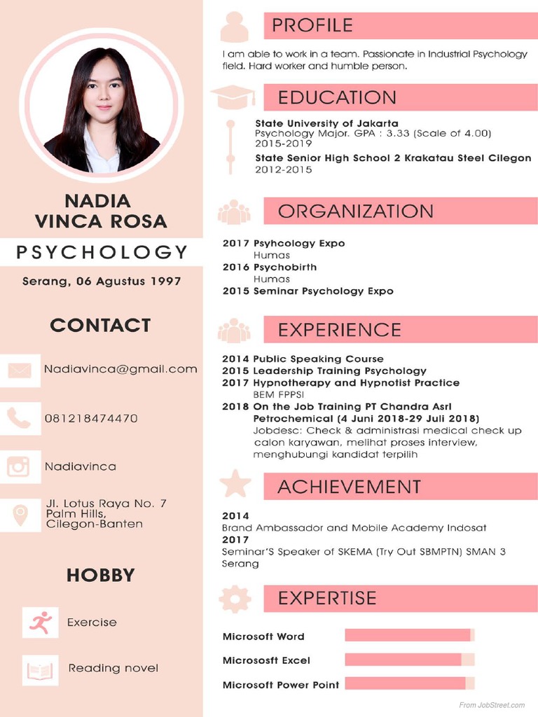 Contoh CV Pink & Magenta | PDF