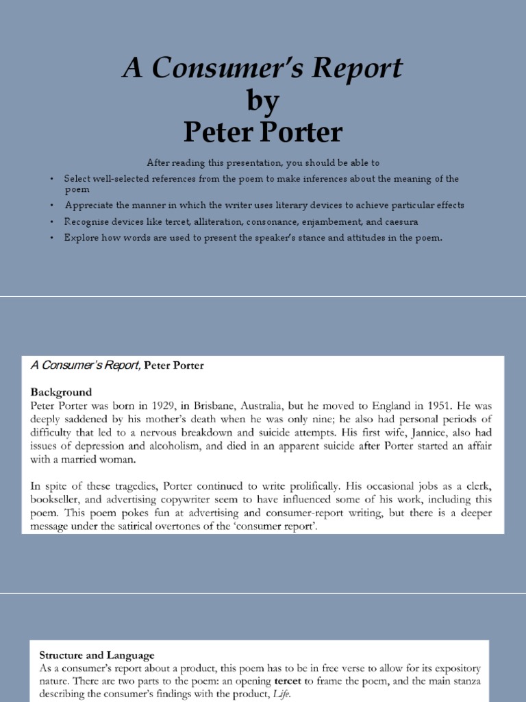 A Consumer's Report | PDF