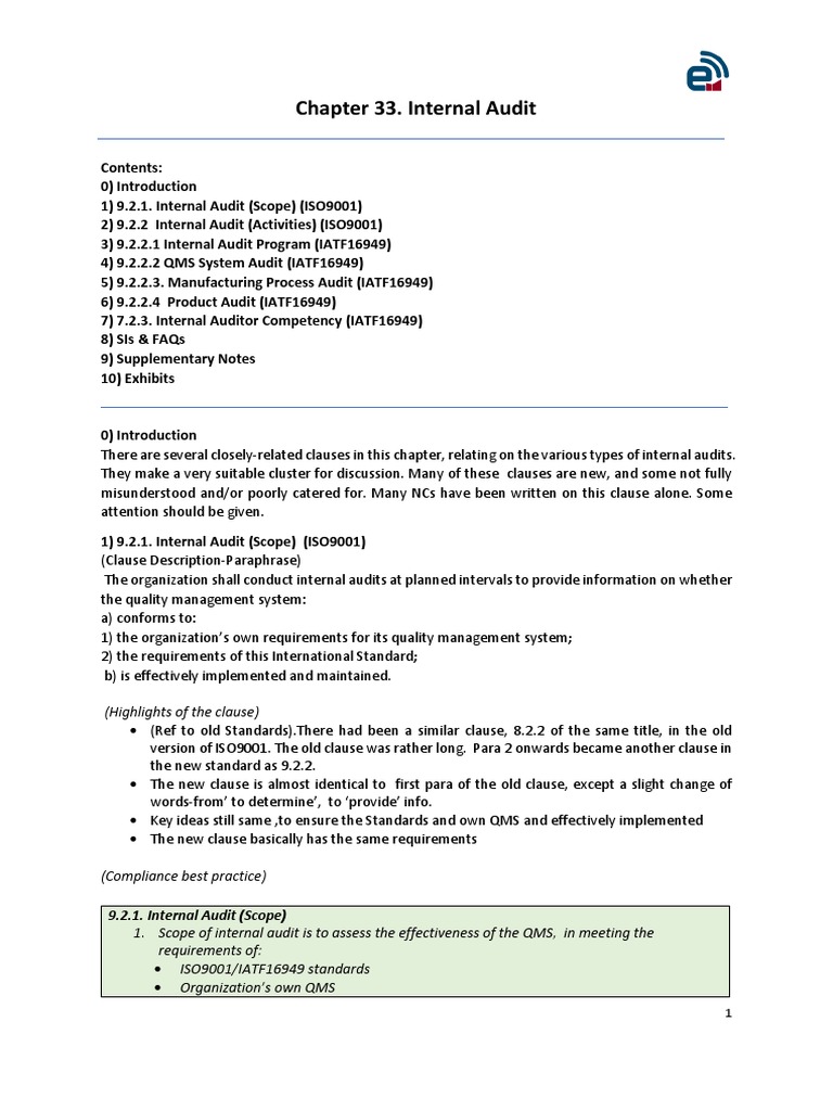 Internal Audit Requirements | PDF | Audit | Quality Management System