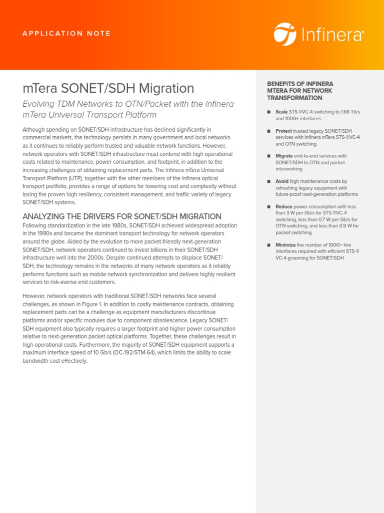 MTera SONET SDH Migration 0012 An RevB 0422 | PDF | Computer Engineering | Electrical Engineering