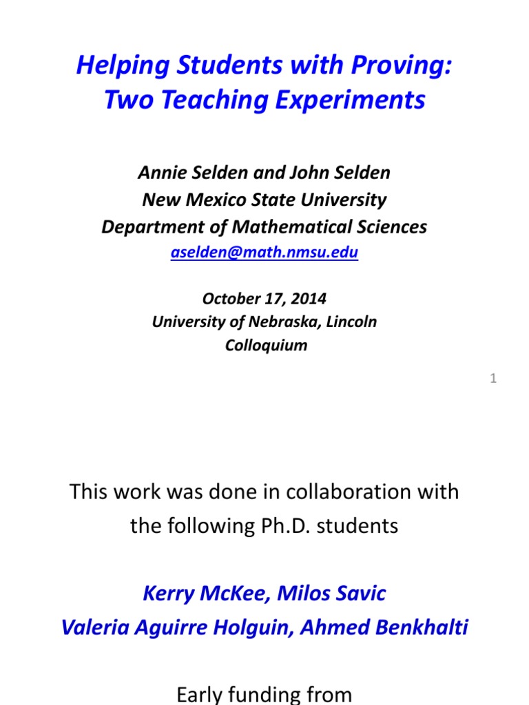 PowerPoint Helping Students With Proving | PDF | Mathematical Proof | Mathematics