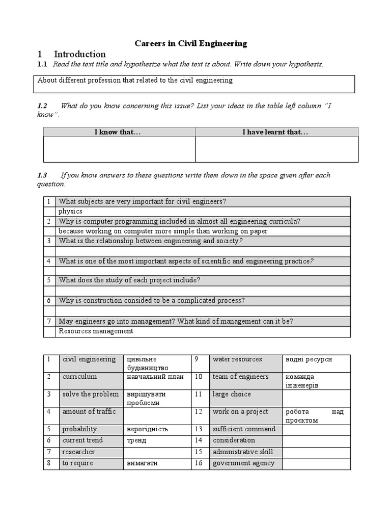 Careers In Civil Engineering Hr Pdf
