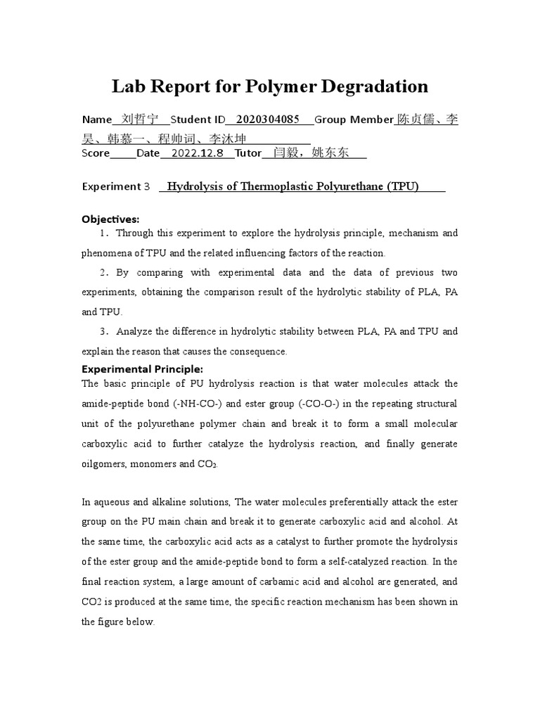 Lab Report3 | Download Free PDF | Polyurethane | Polymers