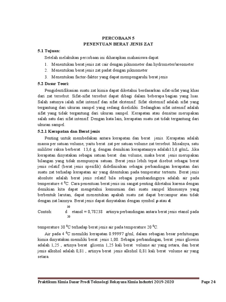 Penentuan Berat Jenis | PDF
