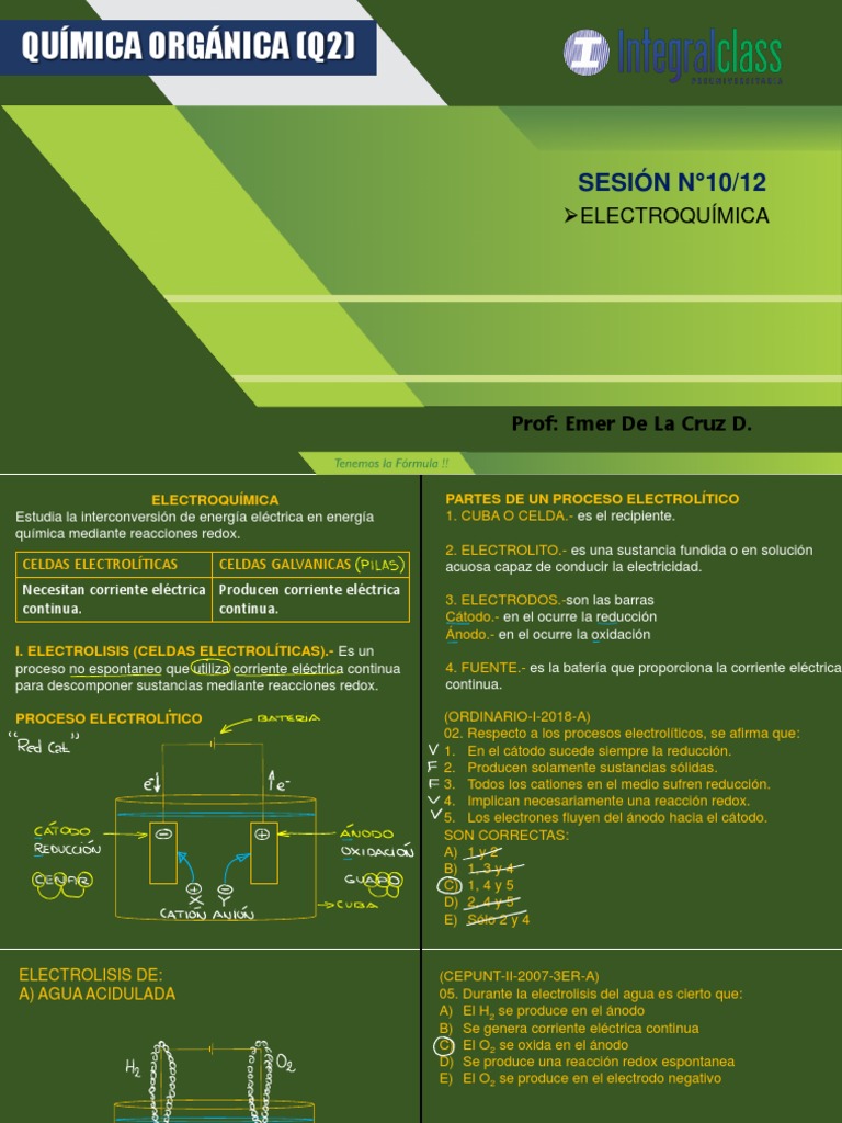 Mi Clase - Electroquímica | PDF | Redox | Ánodo